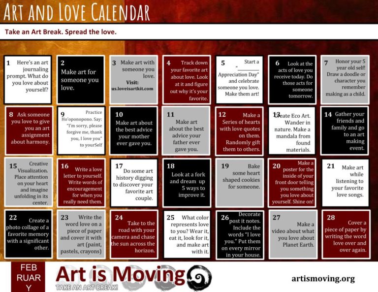 Art and Everything Calendar – Art is Moving